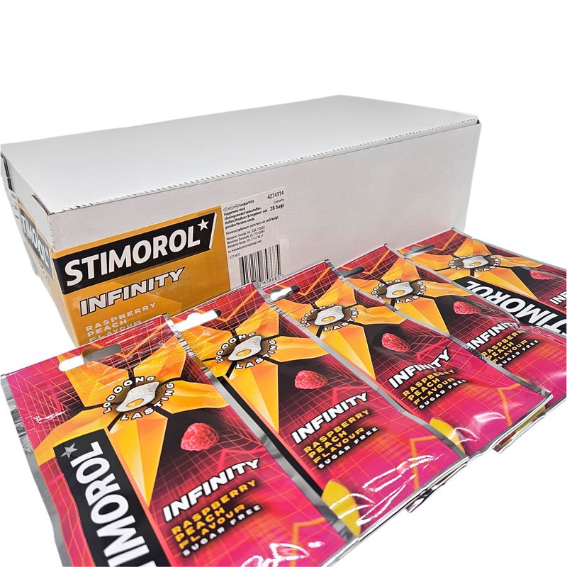 Stimorol Infinity Raspberry Peach 28x30g | Storpakk - Billigmarkedet.no
